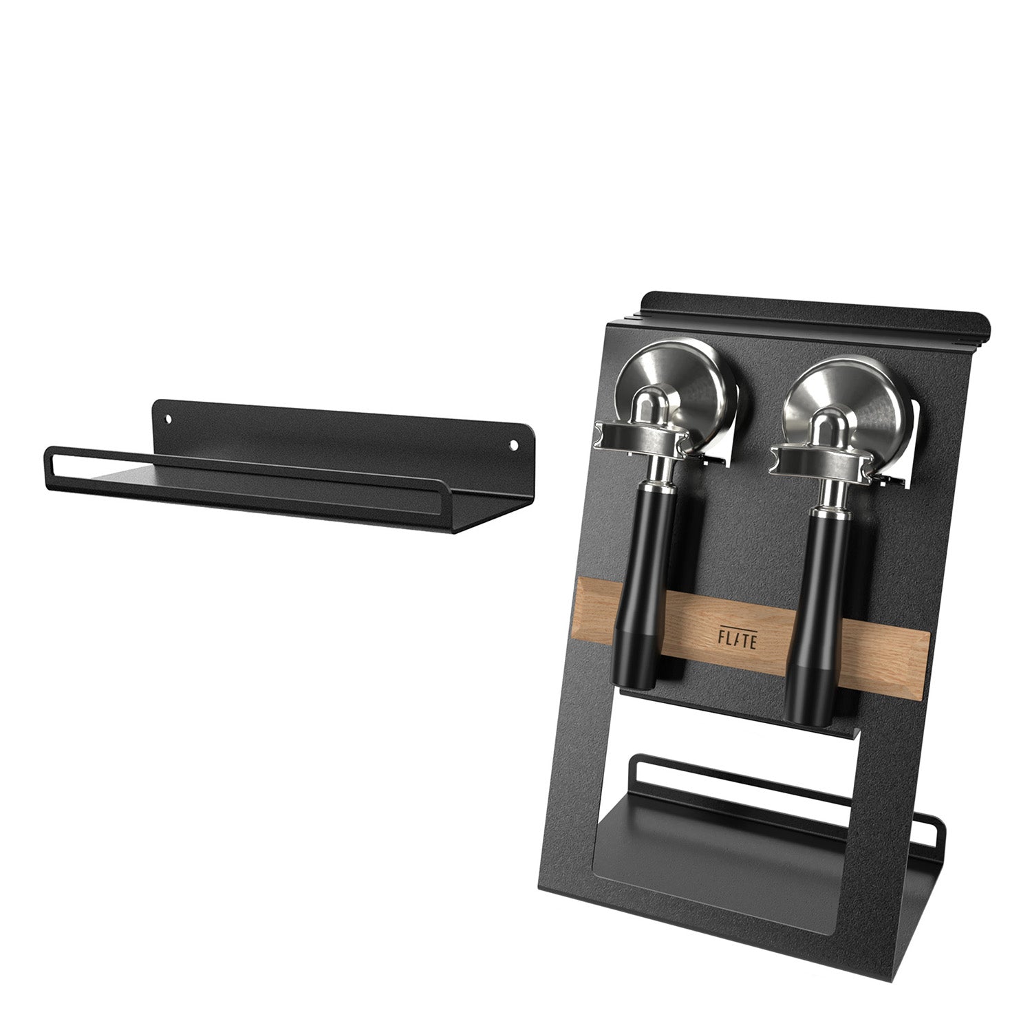 FLATE® Barista Station + Universal Shelf Bundle (Schwarz)